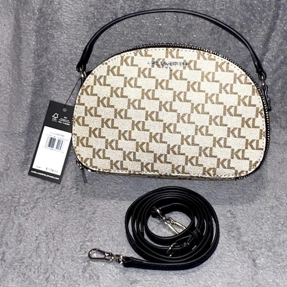 Karl Lagerfeld | Bags | Nwt Karl Lagerfeld Beige Monogram Crossbody Bag ...